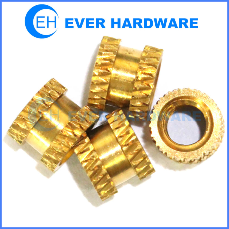 Copper insert injection molding copper nut embedded parts knurled inserts