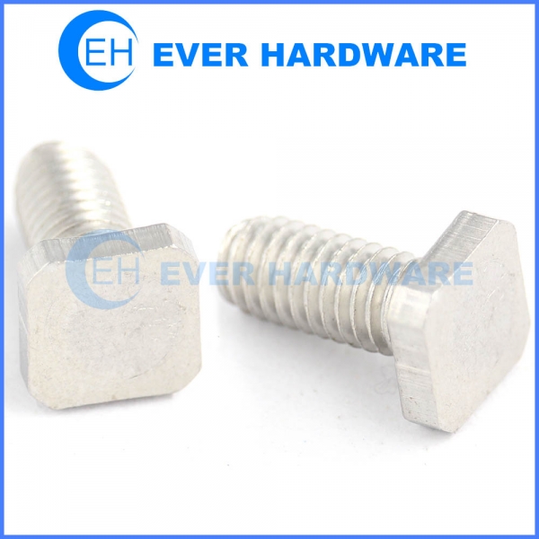 Square Screw Stainless Steel Machine T Head Entire Length Threaded