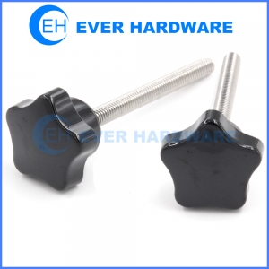 Bolts With Plastic Knobs Hand Star Head Metal Threaded Clamping