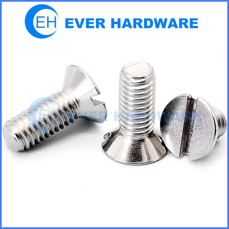 8 36 Flat Head Machine Screw Slotted Stainless Steel Cap Right Hand