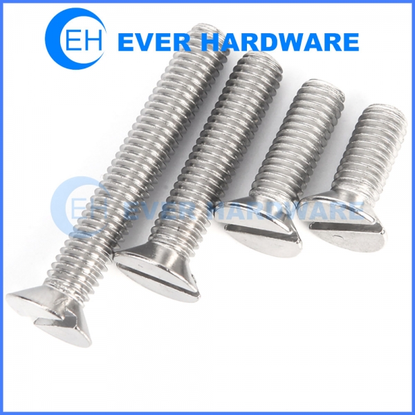 8 36 Flat Head Machine Screw Slotted Stainless Steel Cap Right Hand